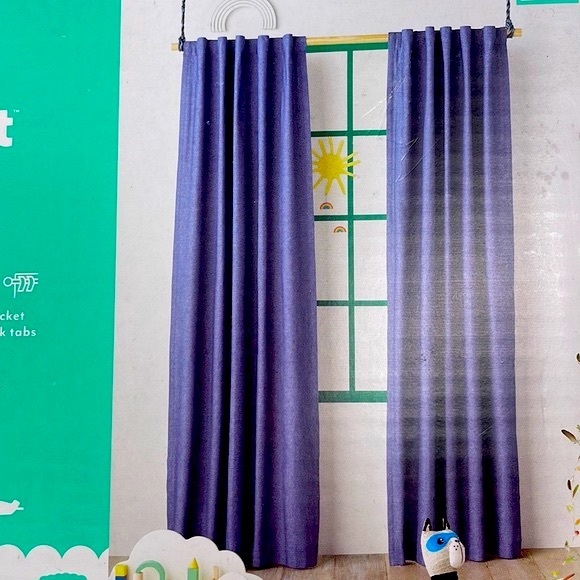 Pillowfort | Accents | Pillowfort Blackout Blue Chambray Curtain Panels ...